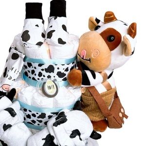 Handmade | Accessories | Cow Diaper Cake Farm Baby Shower Gift | Poshmark